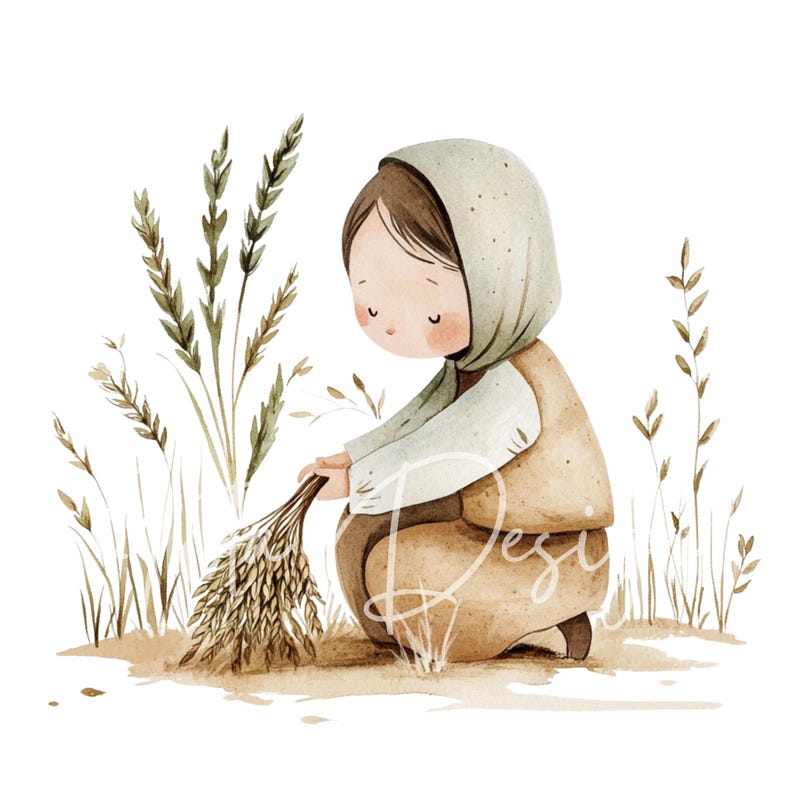 Ruth and Naomi Bible Clipart Bundle, Christian PNG Set for Kids ...