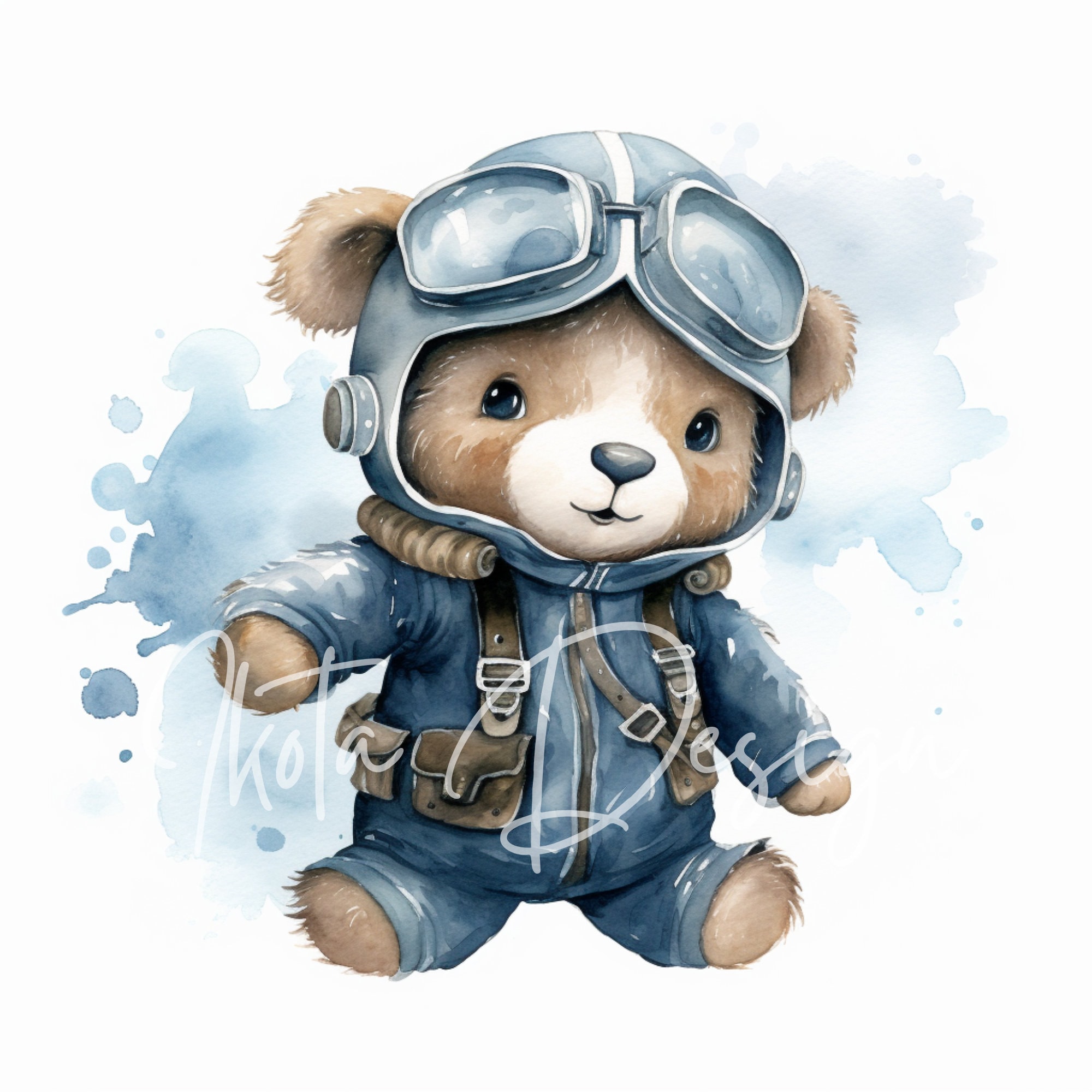 Teddy Bear Pilot Clipart - 40 High Quality Jpgs - Digital Planner, Junk ...