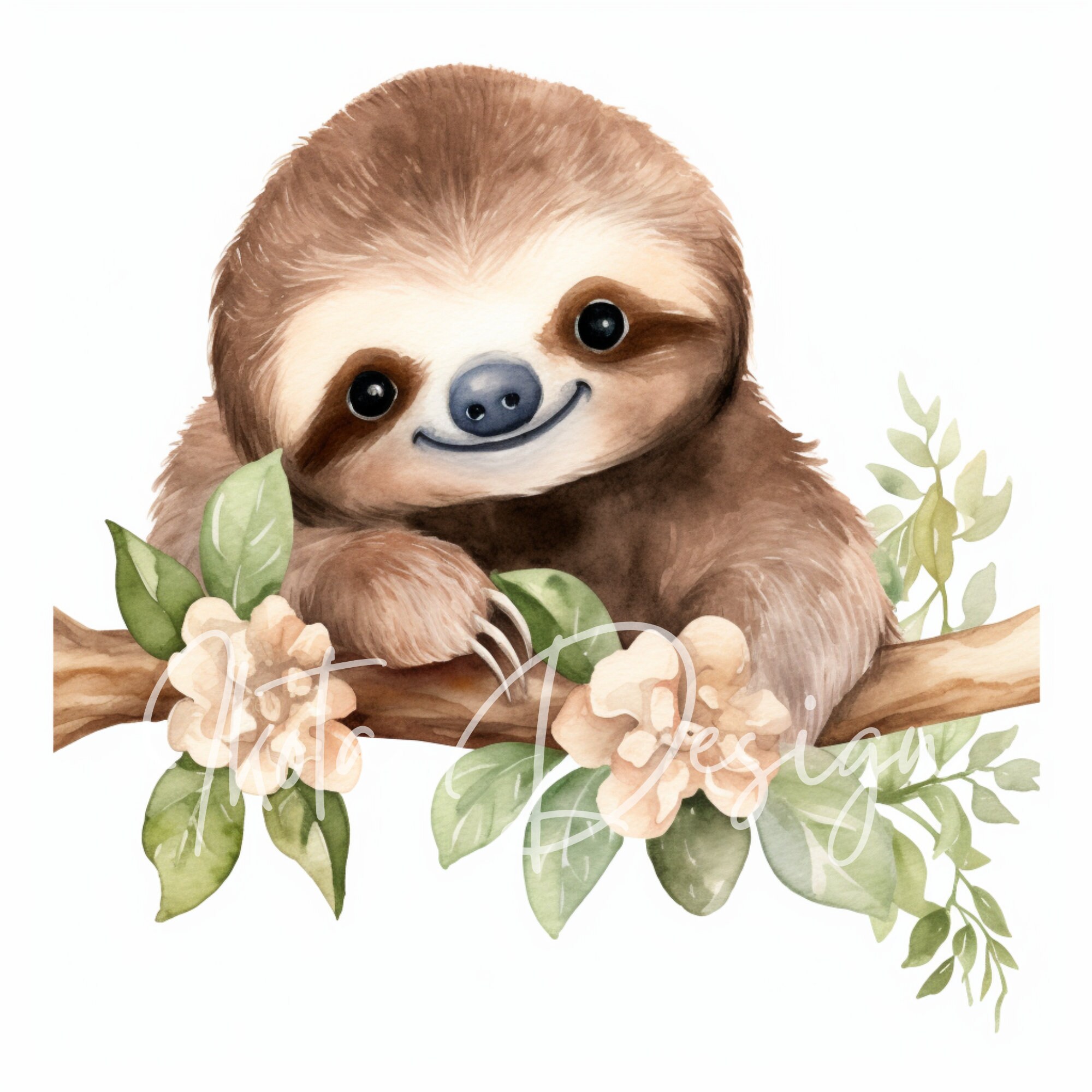 Adorable Cute Sloth Clipart 40 High Quality Jpgs Digital Planner, Junk ...