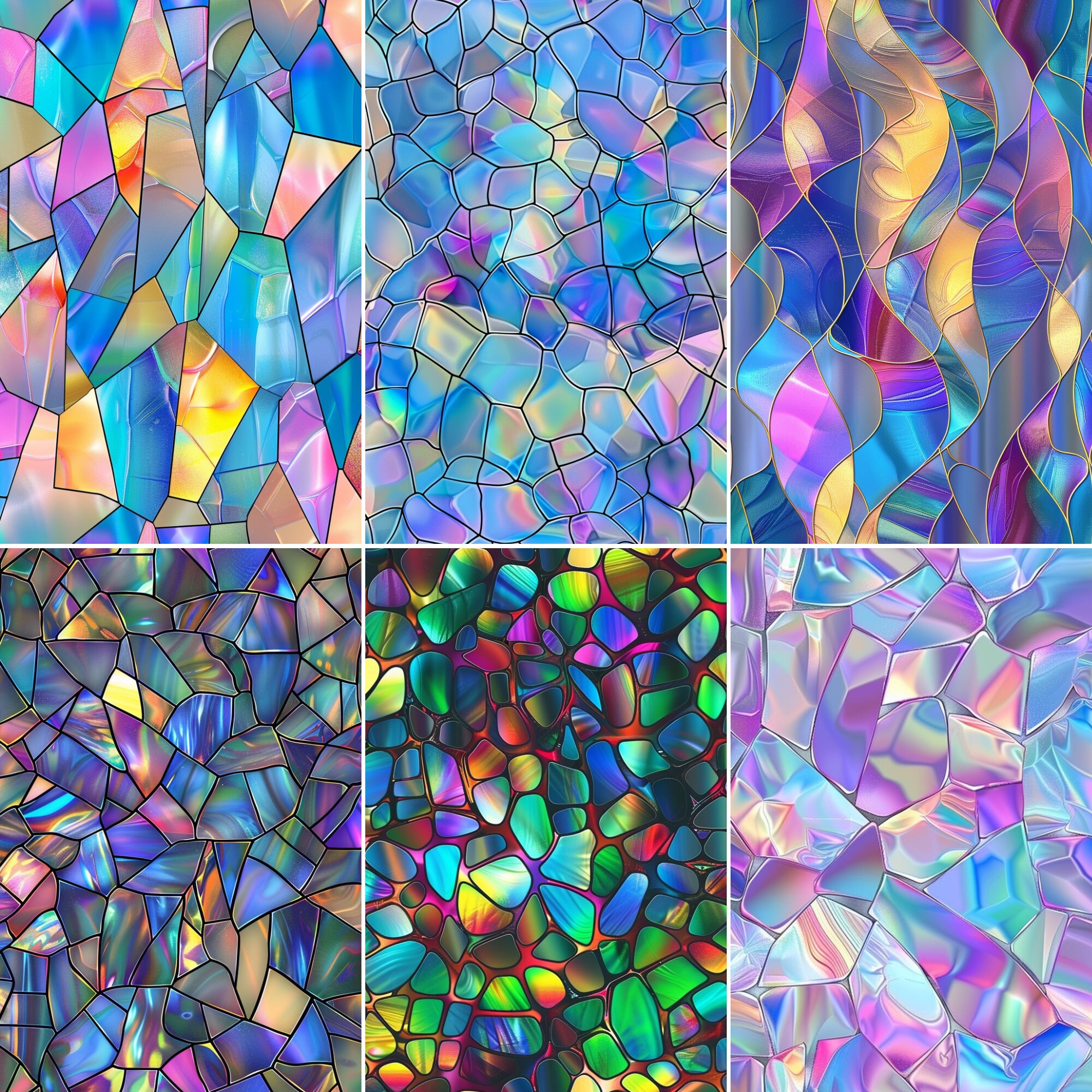 Stained Glass Seamless Repeat Pattern, Digital Papers, Background ...