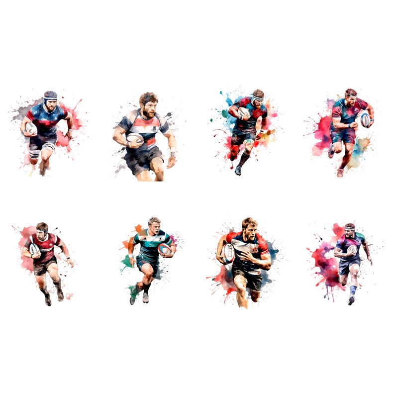 Rugby Player Clipart 40 High Quality Pngs Digital Planner - Etsy