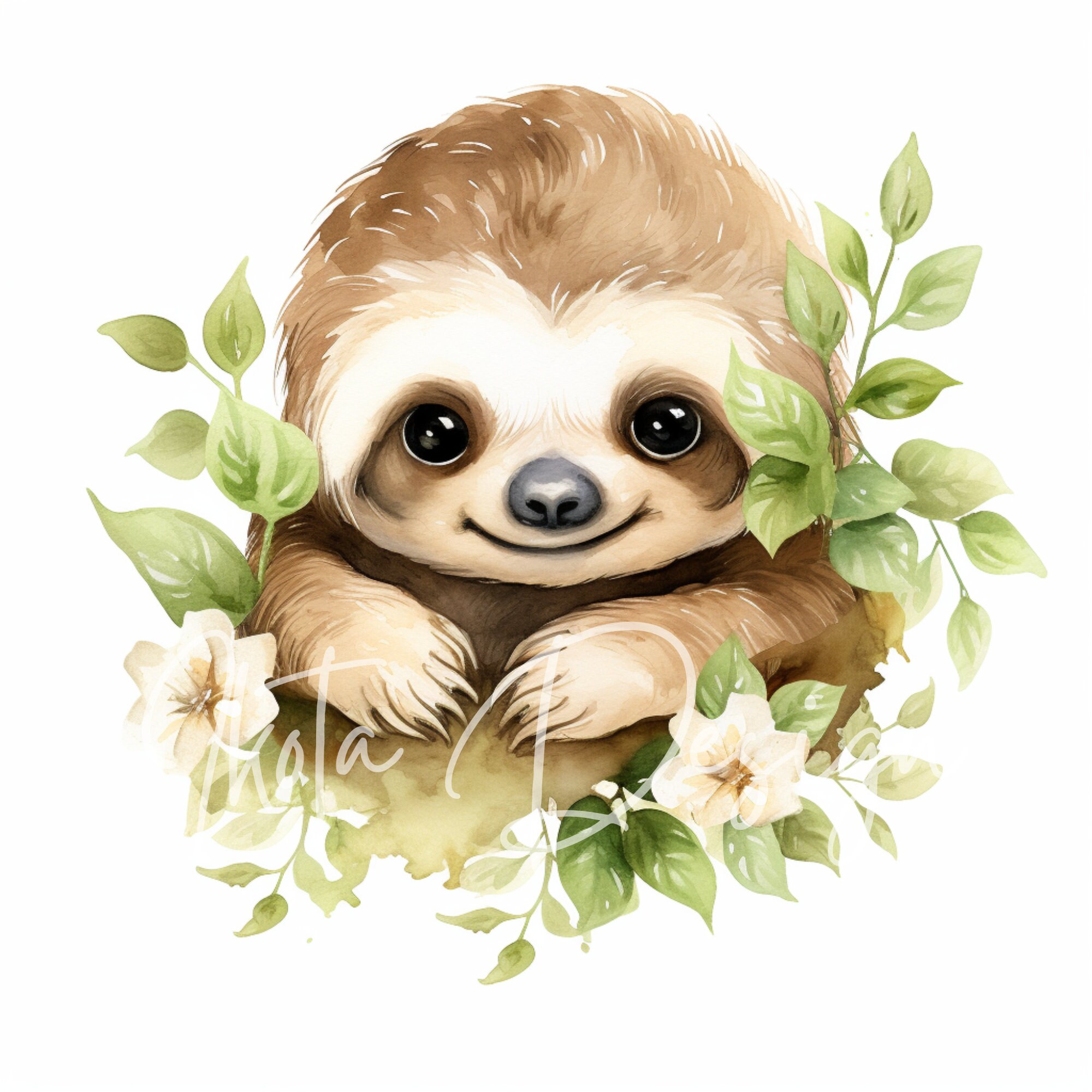 Adorable Cute Sloth Clipart 40 High Quality Jpgs Digital Planner, Junk ...