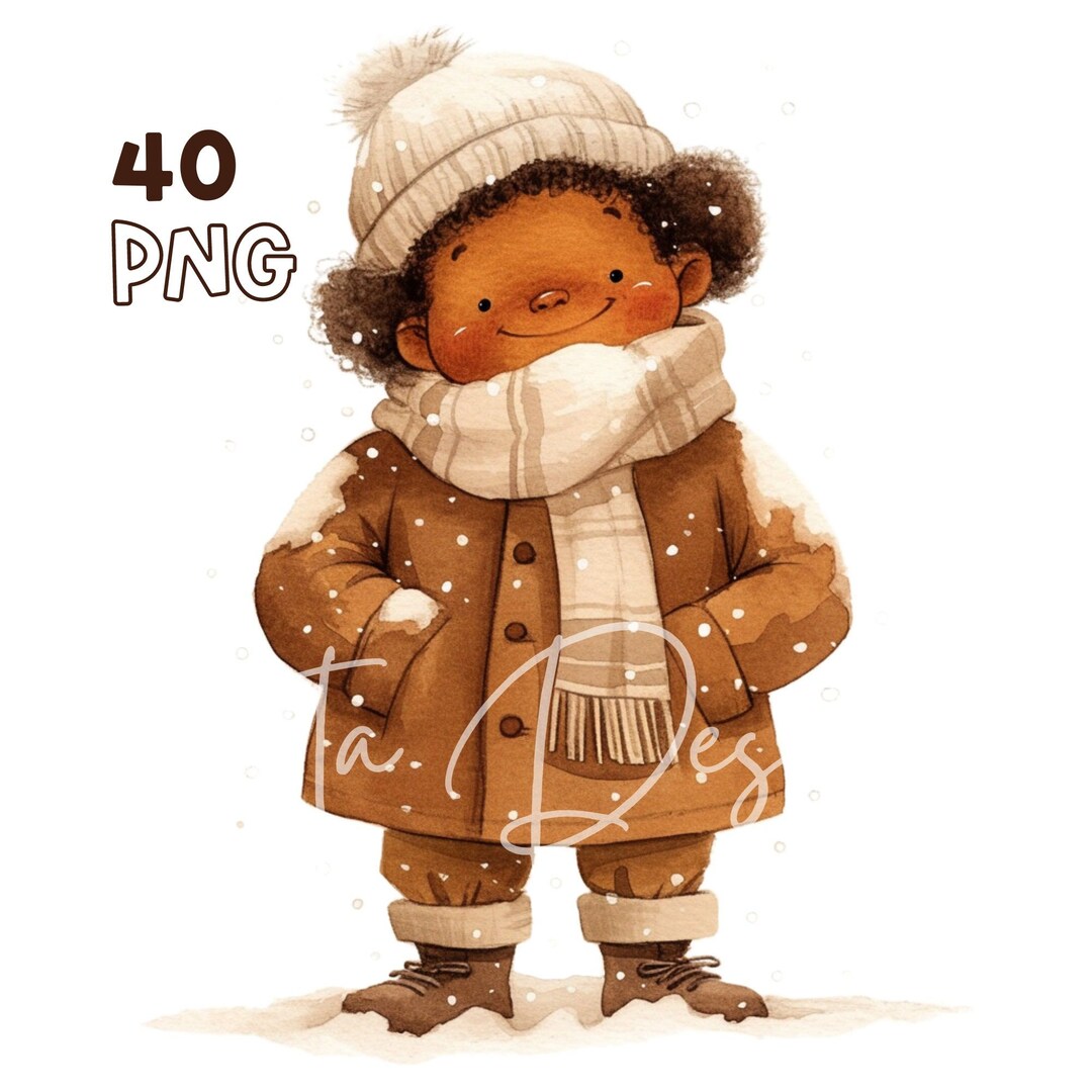 Winter Kids Clipart - 40 High Quality Pngs - Digital Planner, Junk ...
