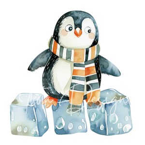 Baby Penguin on Ice Clipart - 40 High Quality PNG - Digital Planner ...