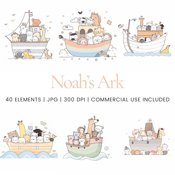 Noahs Ark Clipart - Etsy