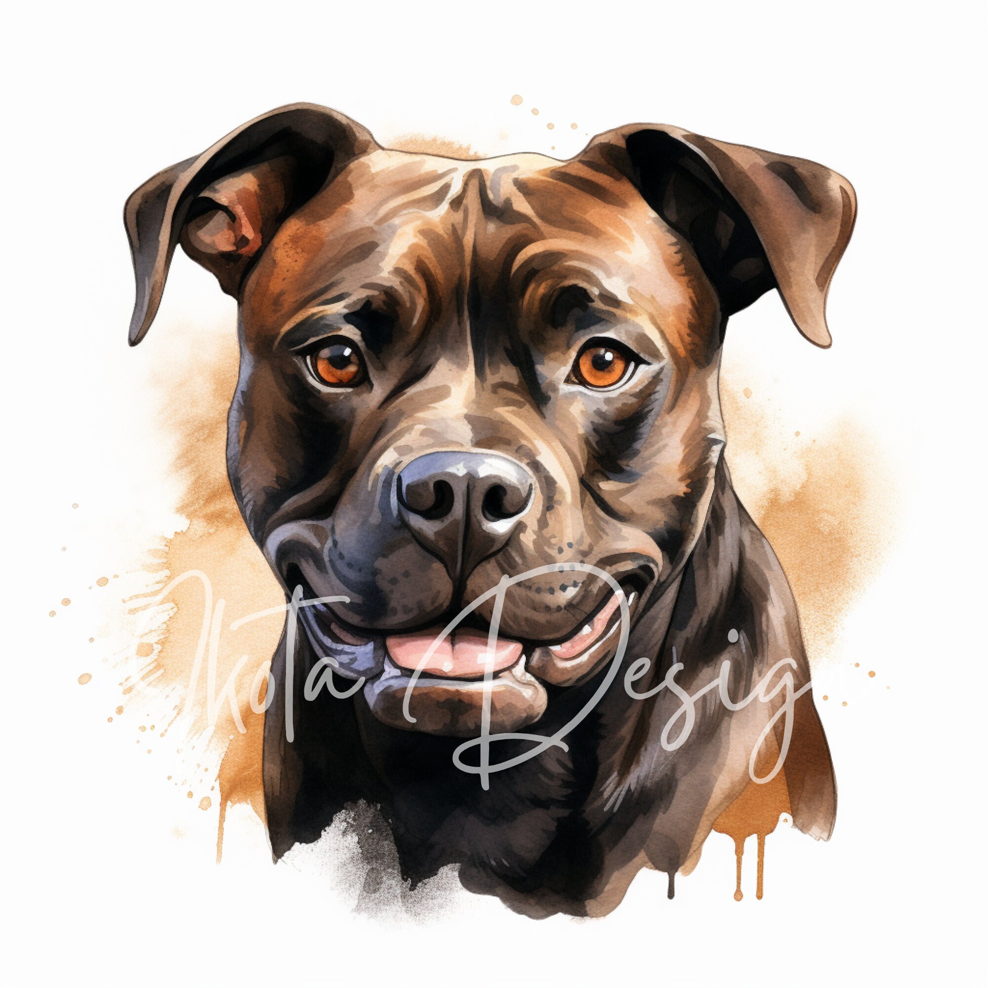 Staffordshire Bull Terrier Dog Clipart Collection, Muscular Loyal ...
