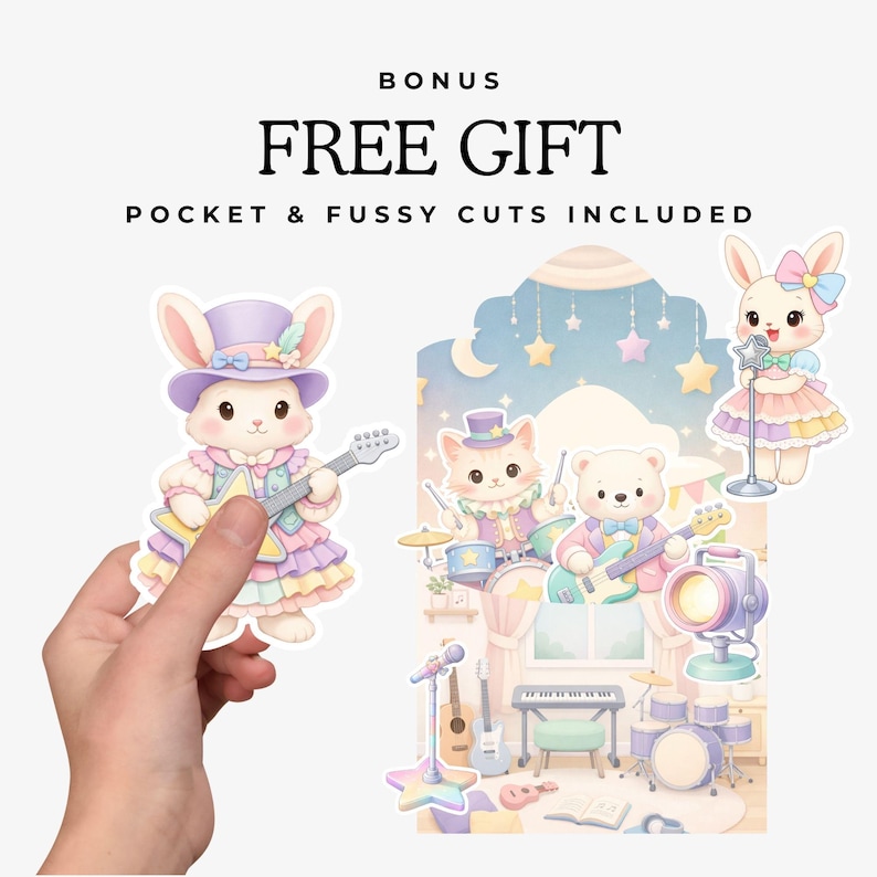 Cute Animal Music Clipart Pastel Watercolor, Forest Animals Playing ...