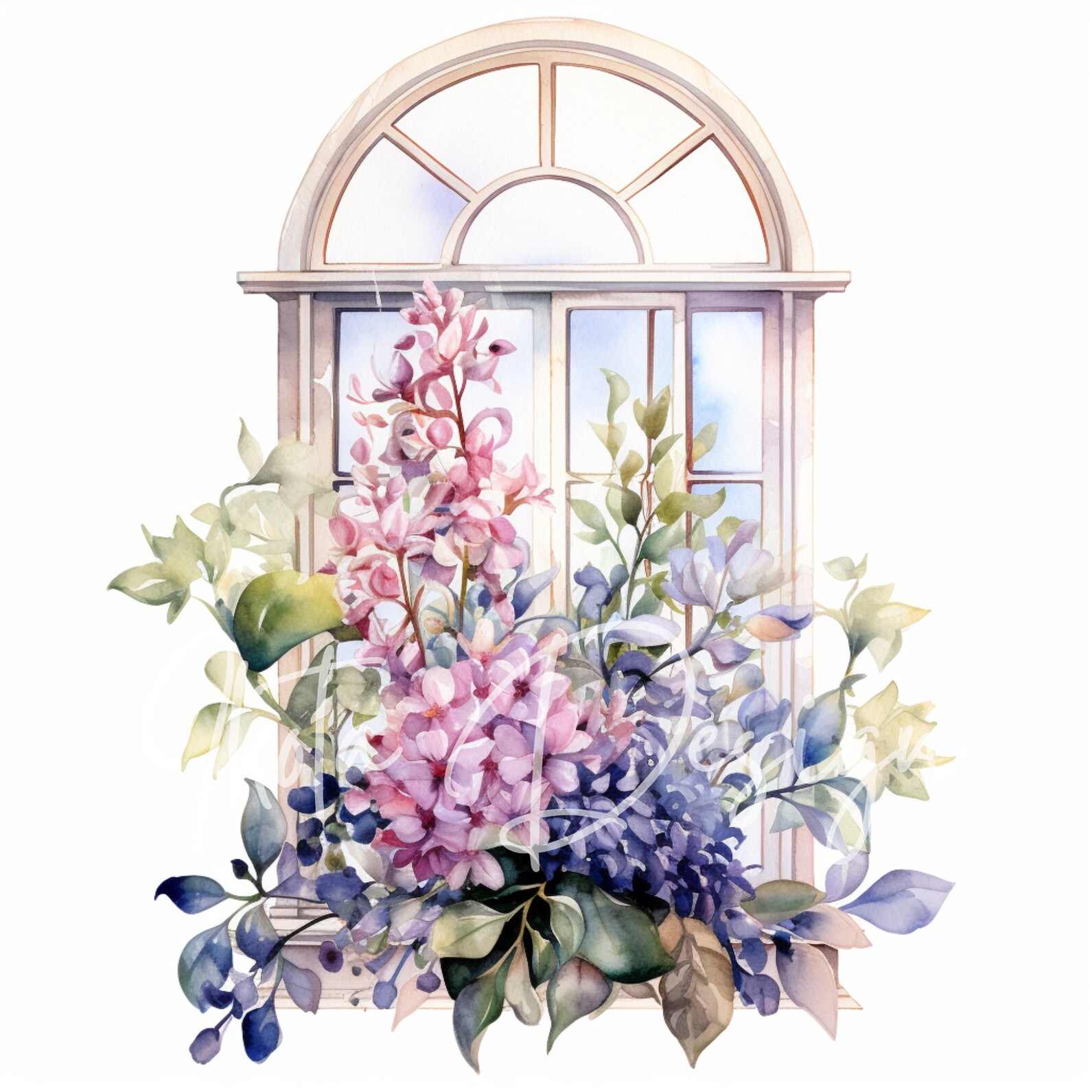 Floral Window Clipart 40 High Quality Jpgs Digital - Etsy