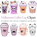Halloween Coffee Cup Clipart - 20 High Quality PNG - Digital Planner ...