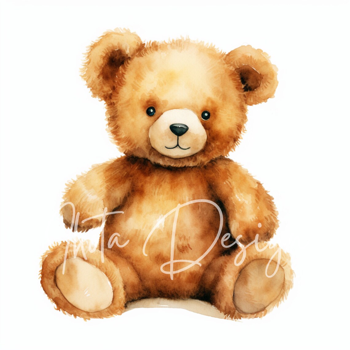 Teddy Bear Clipart 40 High Quality Jpgs Digital Planner, Junk Journaling, Watercolor, Wall Art ...