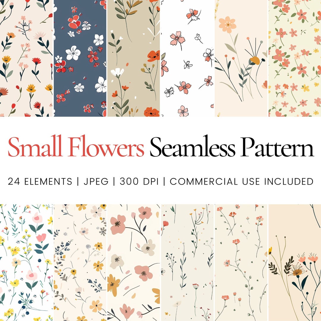 Small Flowers Seamless Repeat Pattern, Digital Paper, Background ...