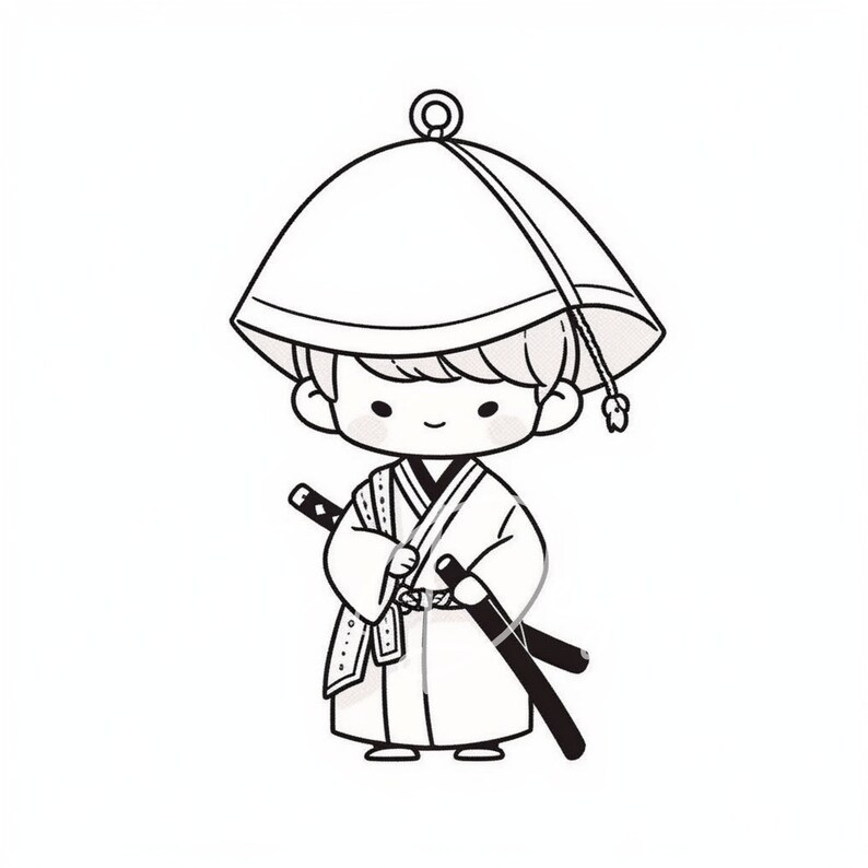 Little Samurai Clipart 40 High Quality JPG Digital - Etsy