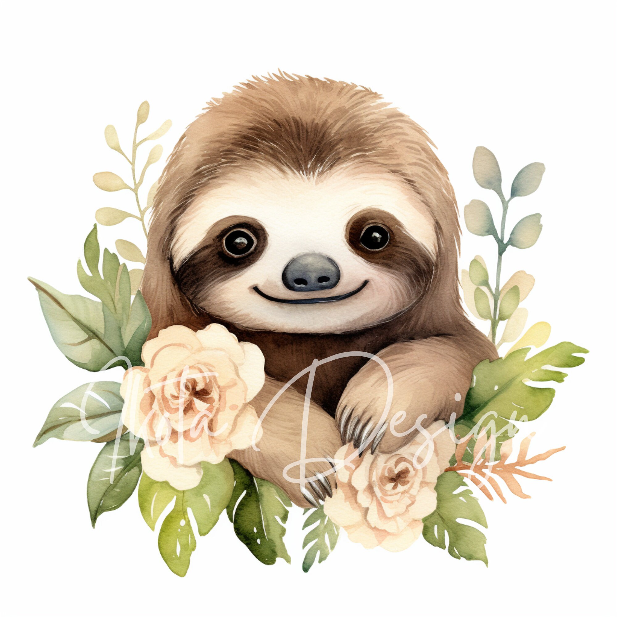 Adorable Cute Sloth Clipart 40 High Quality Jpgs Digital Planner, Junk ...