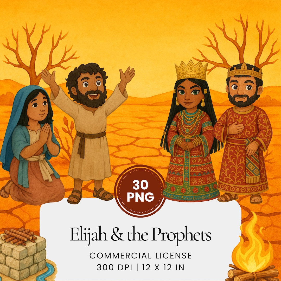 Bible Story Elijah and the Prophets of Baal Clipart, Christian ...