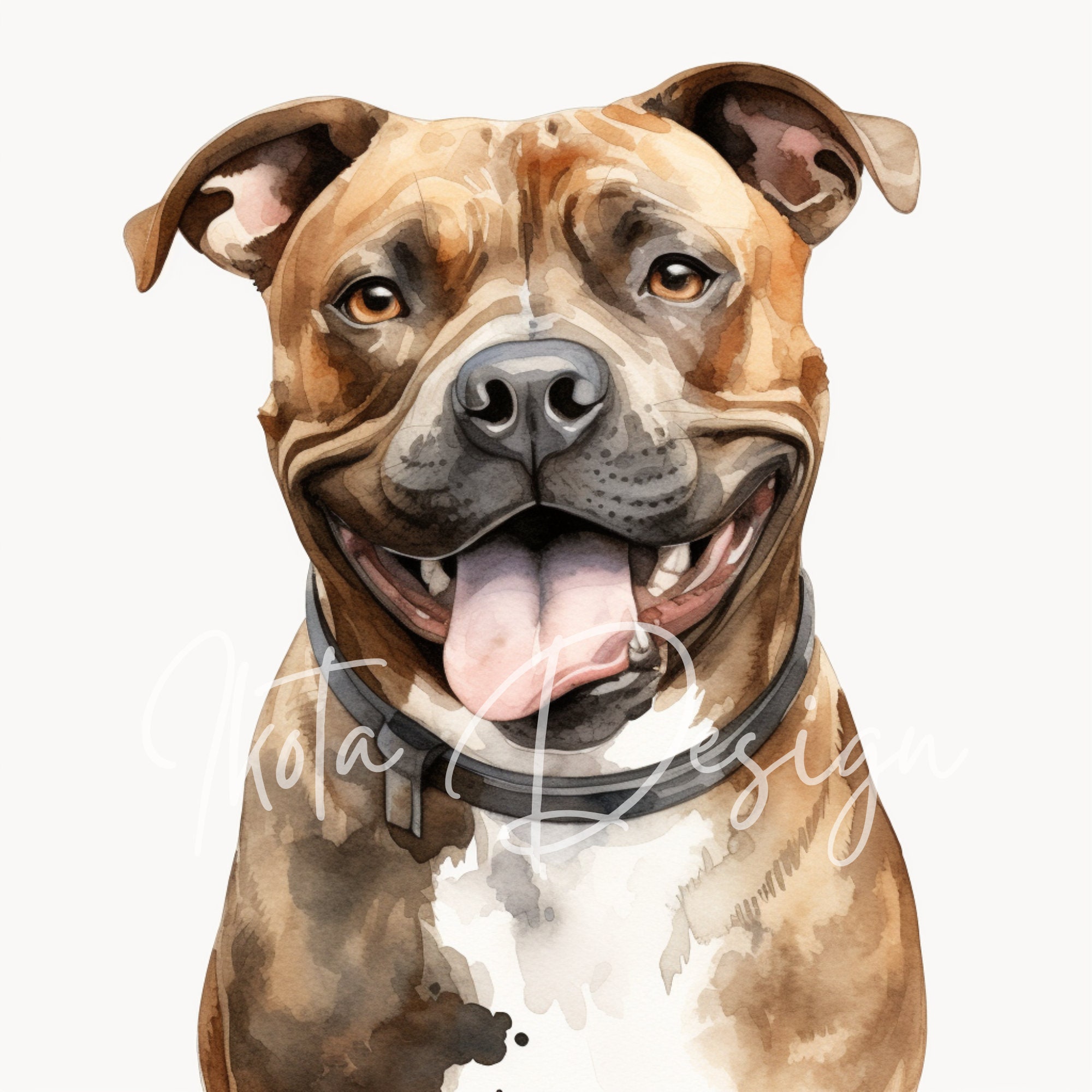 Staffordshire Bull Terrier Dog Clipart Collection, Muscular Loyal ...