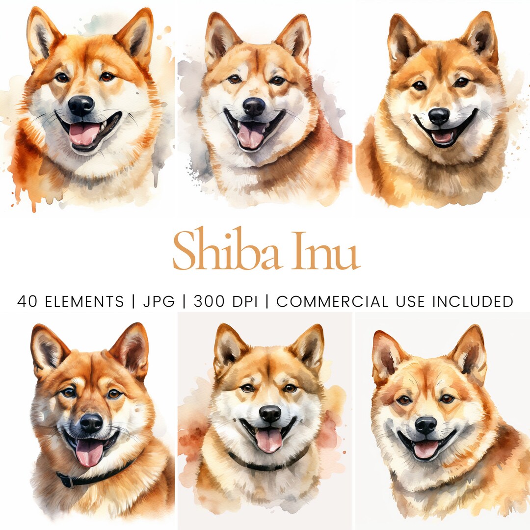 Shiba Inu Clipart 40 High Quality Jpgs Digital Planner, Junk Journaling ...