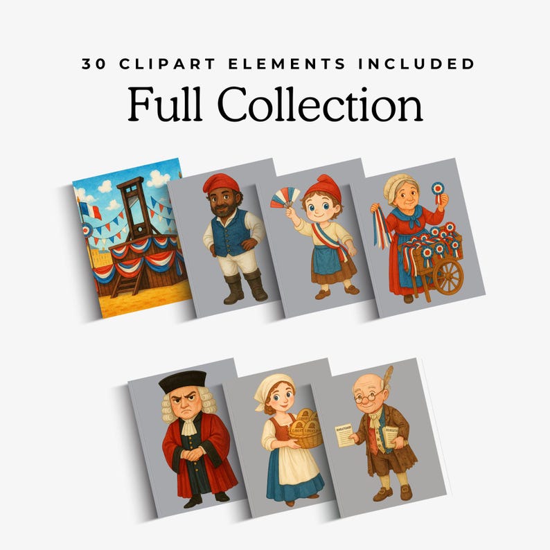 French Revolution Clipart Watercolor Illustrations, Historical Figures ...
