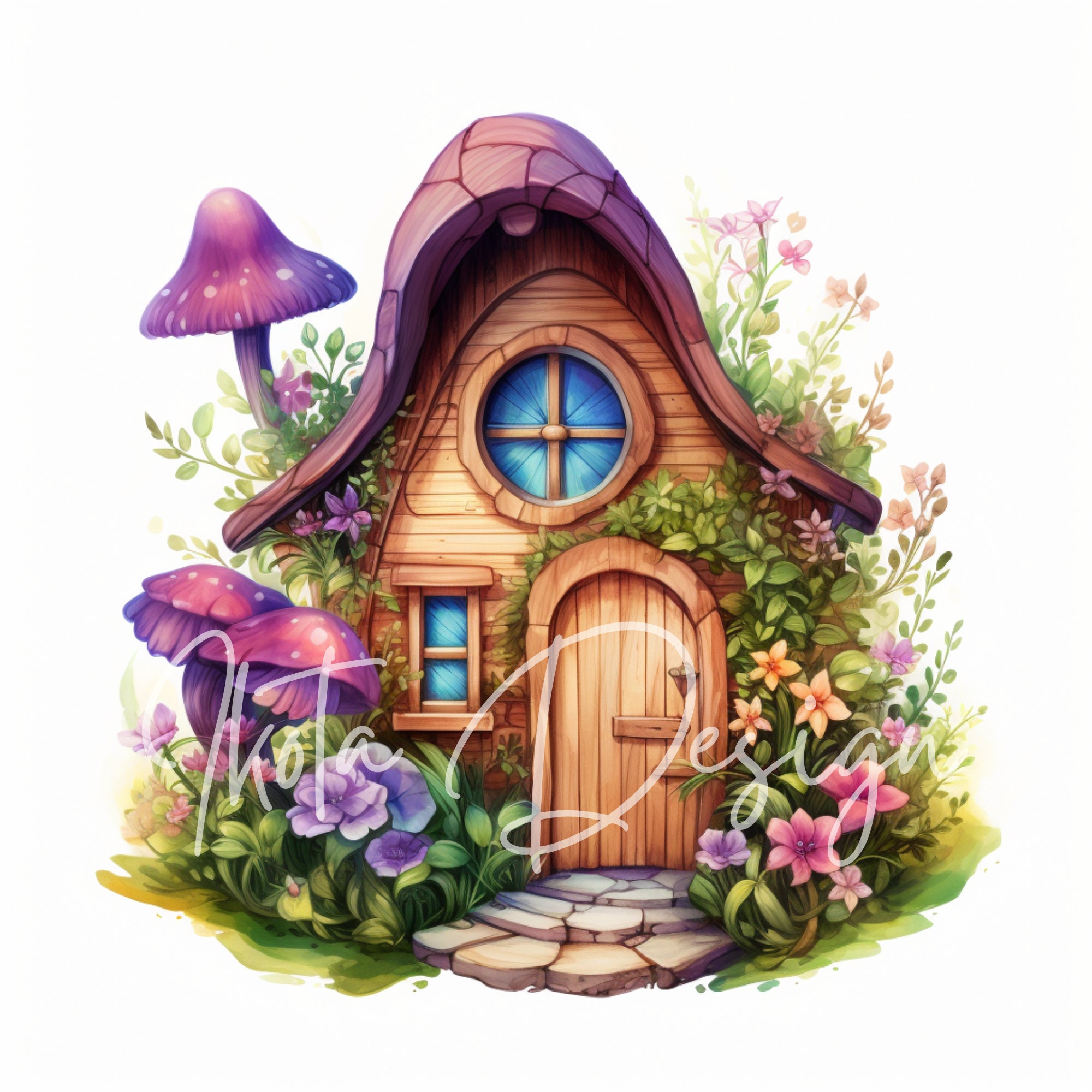 Tiny Fairy House Clipart 40 High Quality Jpgs Digital - Etsy