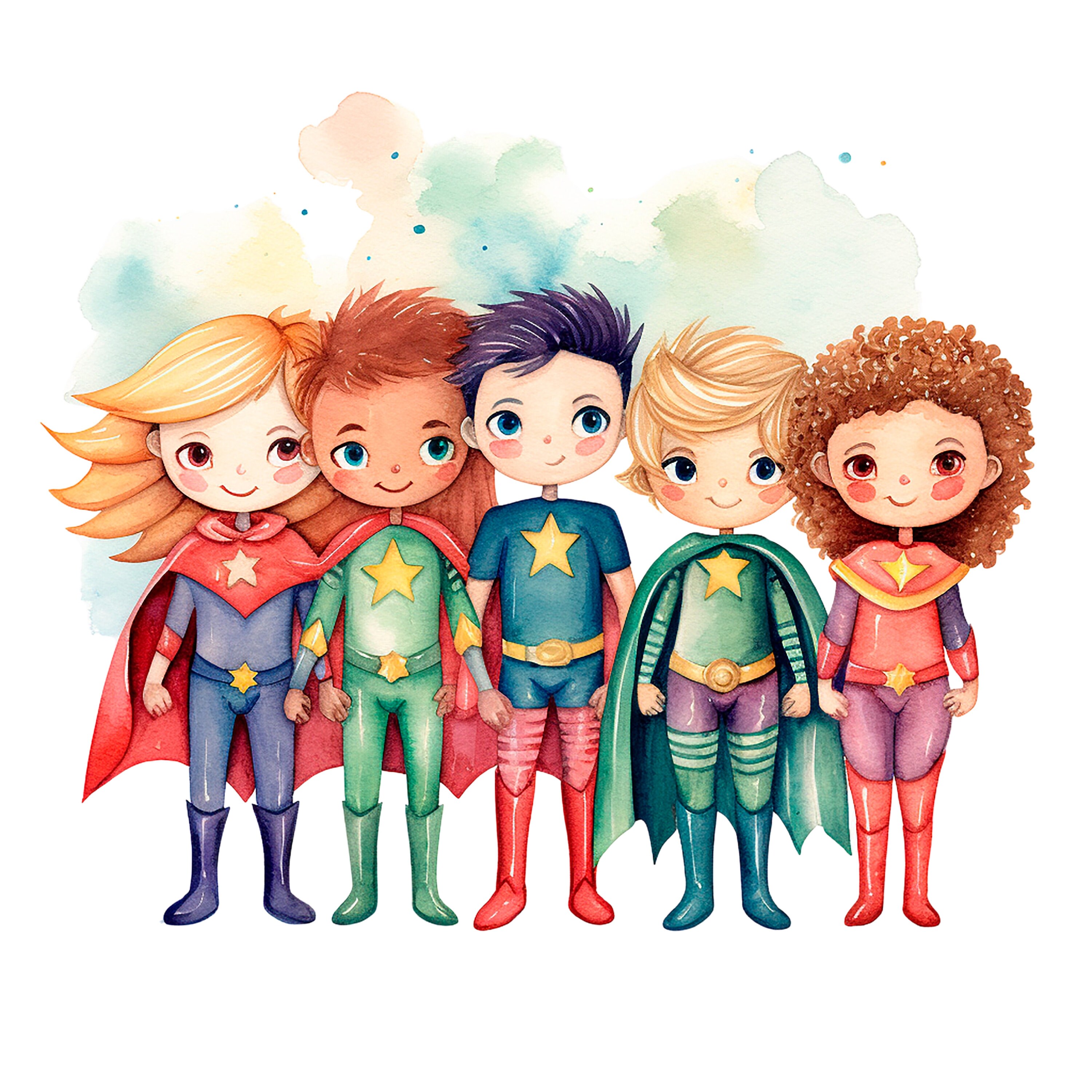 Superhero Kids Clipart 40 High Quality PNG Digital Planner, Junk ...