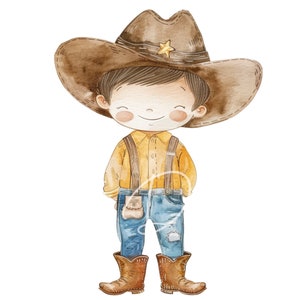 Little Cowboys Clipart - 40 High Quality Pngs - Digital Planner, Junk ...