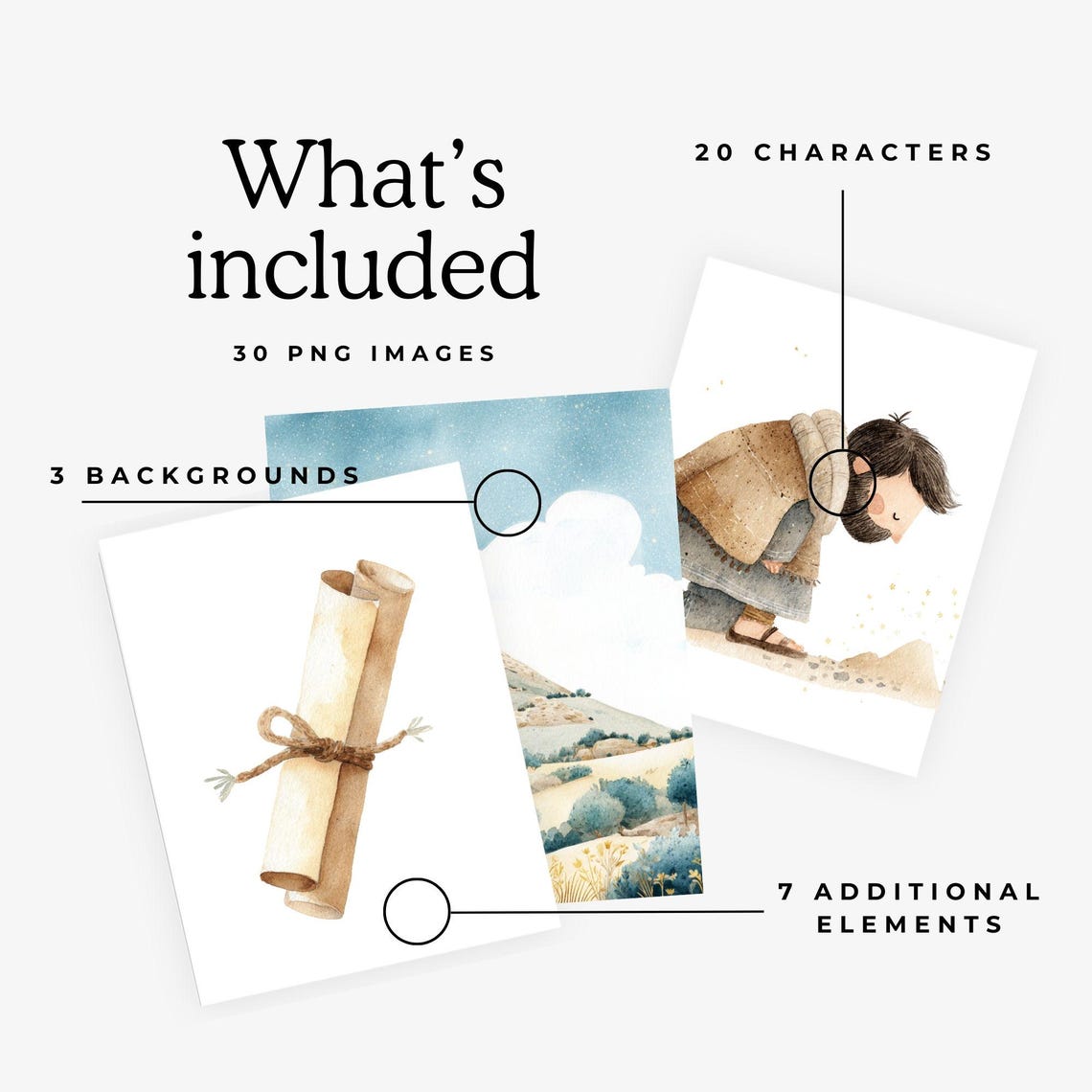 Transfiguration Bible Story Clipart Bundle, Jesus on the Mountain ...