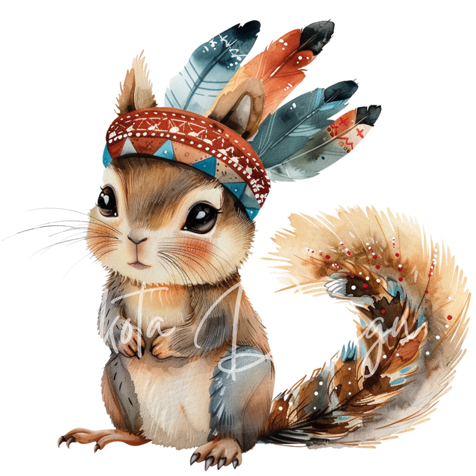 Tribal Squirrel Clipart - 40 High Quality Pngs - Digital Planner, Junk ...