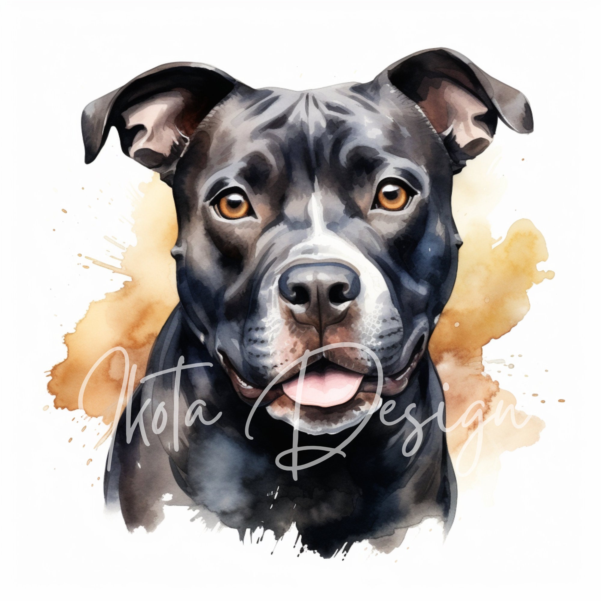 Staffordshire Bull Terrier Dog Clipart Collection, Muscular Loyal ...