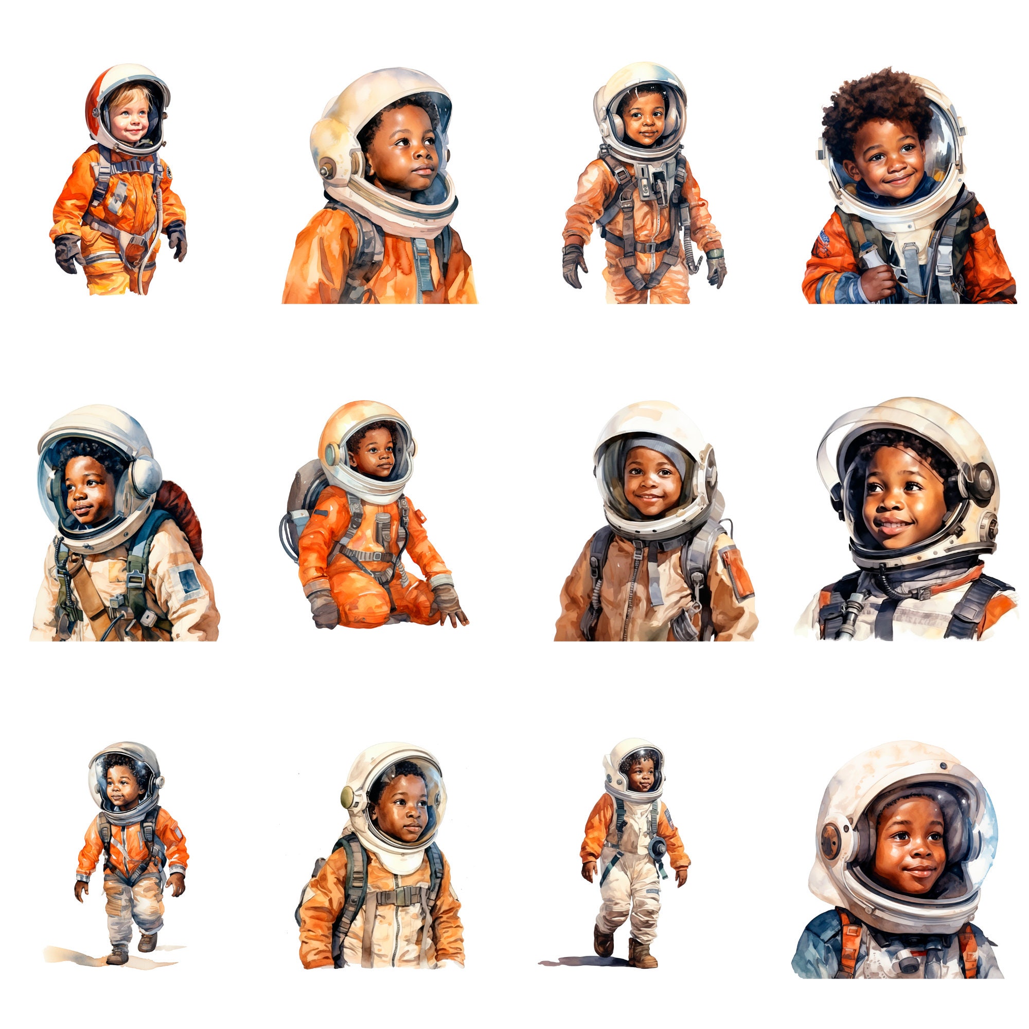 Astronaut Boy Clipart 40 High Quality Pngs Digital - Etsy