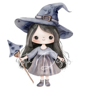 Little Witches Clipart - 40 High Quality Pngs - Digital Planner, Junk ...