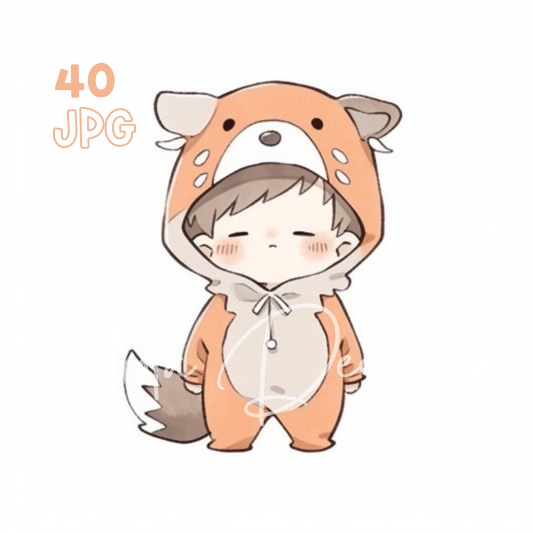 Boy in Animal Costume Clipart - 40 High Quality Jpgs - Digital Planner ...