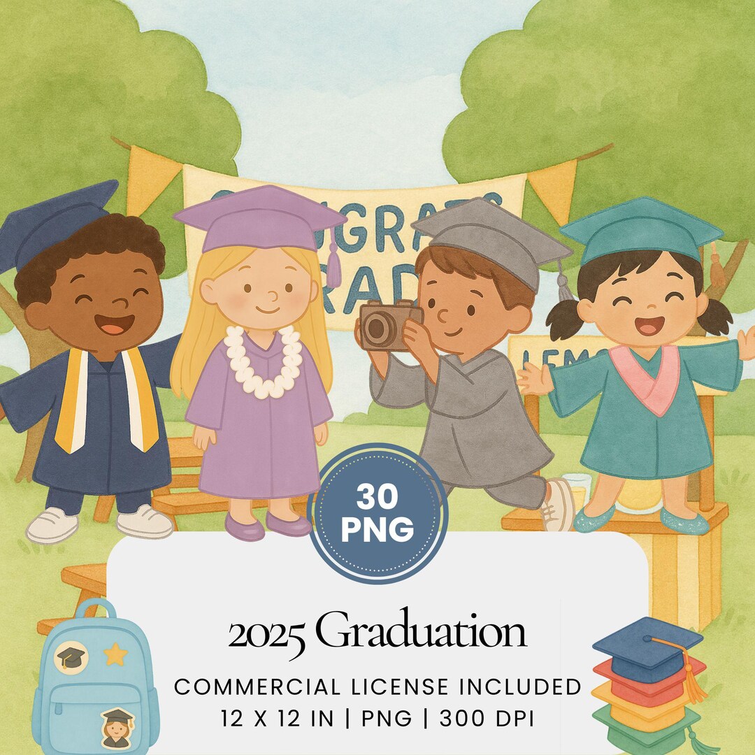 2025 Graduation Clipart, Class of 2025 PNG Bundle, Graduation Day ...