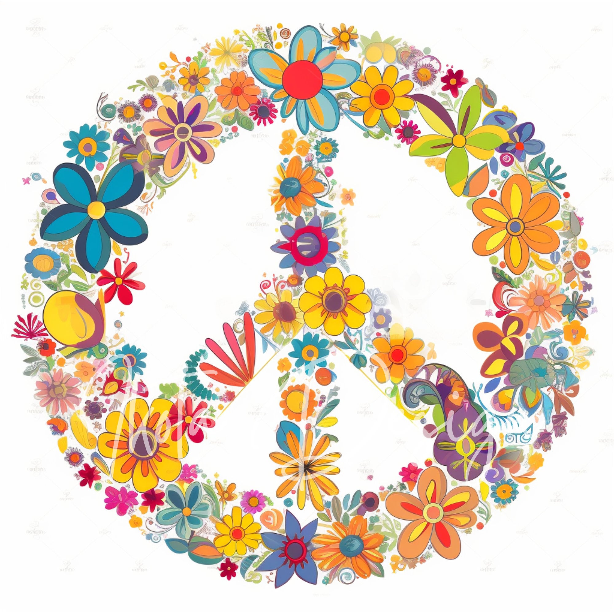 Peace Sign Clipart 40 High Quality JPG Digital Planner, Junk Journaling ...