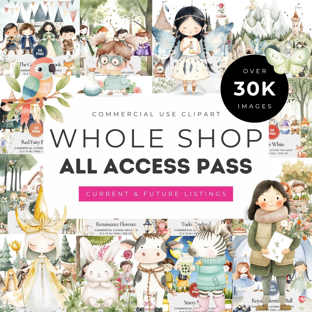 Exclusive Lifetime Whole Shop Bundle, 30000 Files: Clipart, PNG, JPG ...