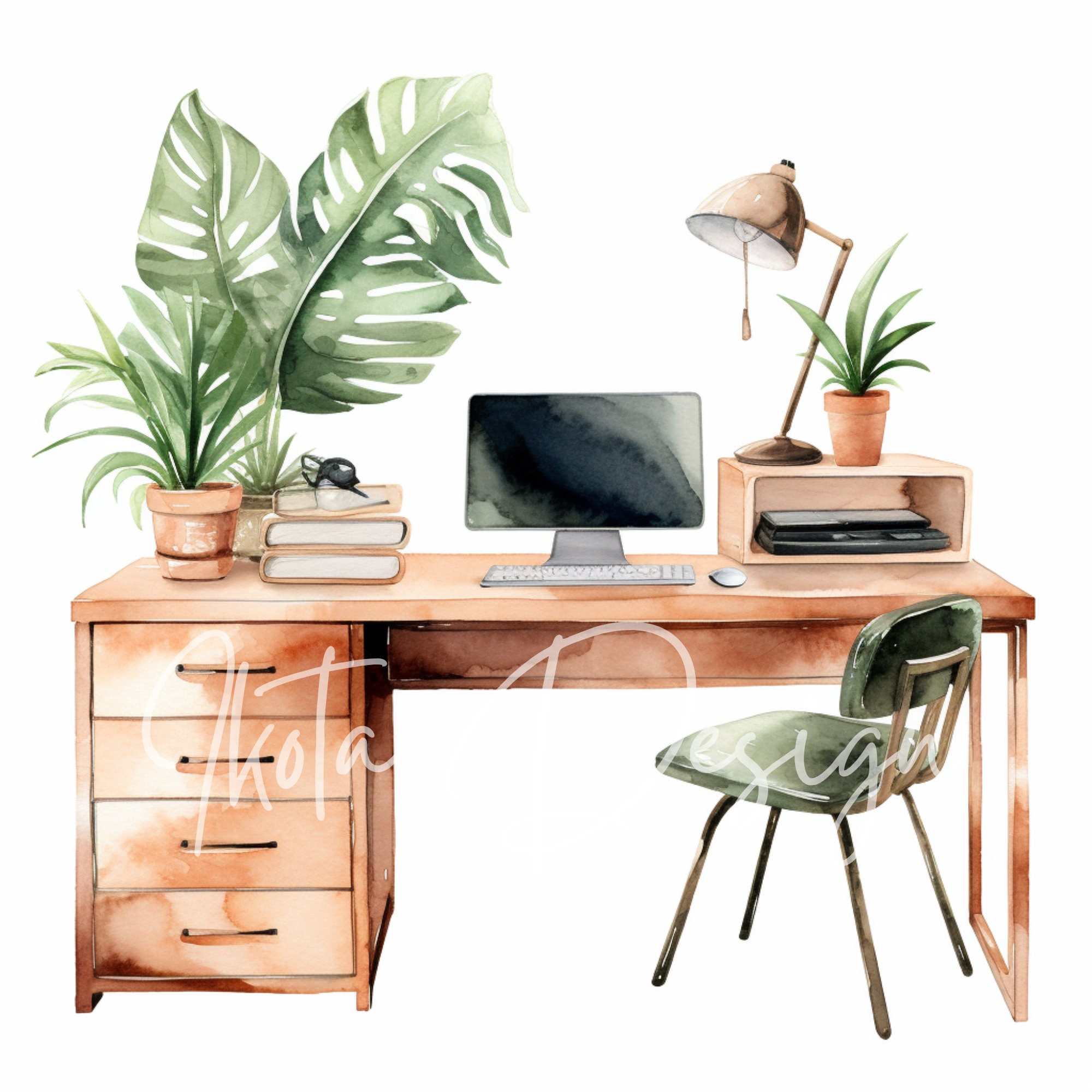 Modern Desk Clipart 40 High Quality JPG Digital Planner, Junk ...