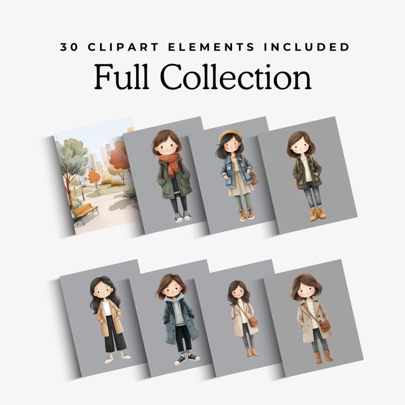 Modern Detective Girl Clipart Bundle, Cute Sleuth Character ...