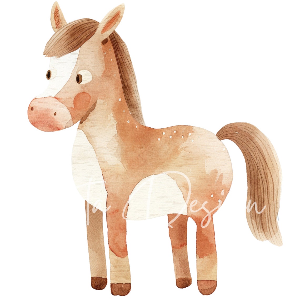 Watercolor Farm Animals Clipart Set With Pig Cow Sheep Chicken Duck ...