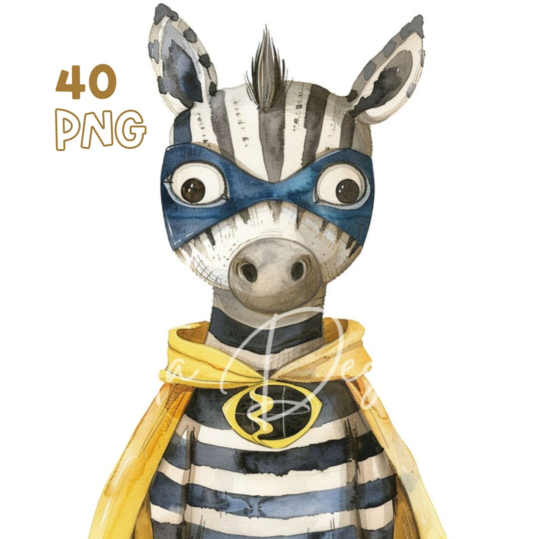 Superhero Animals Clipart - 40 High Quality Pngs - Digital Planner ...