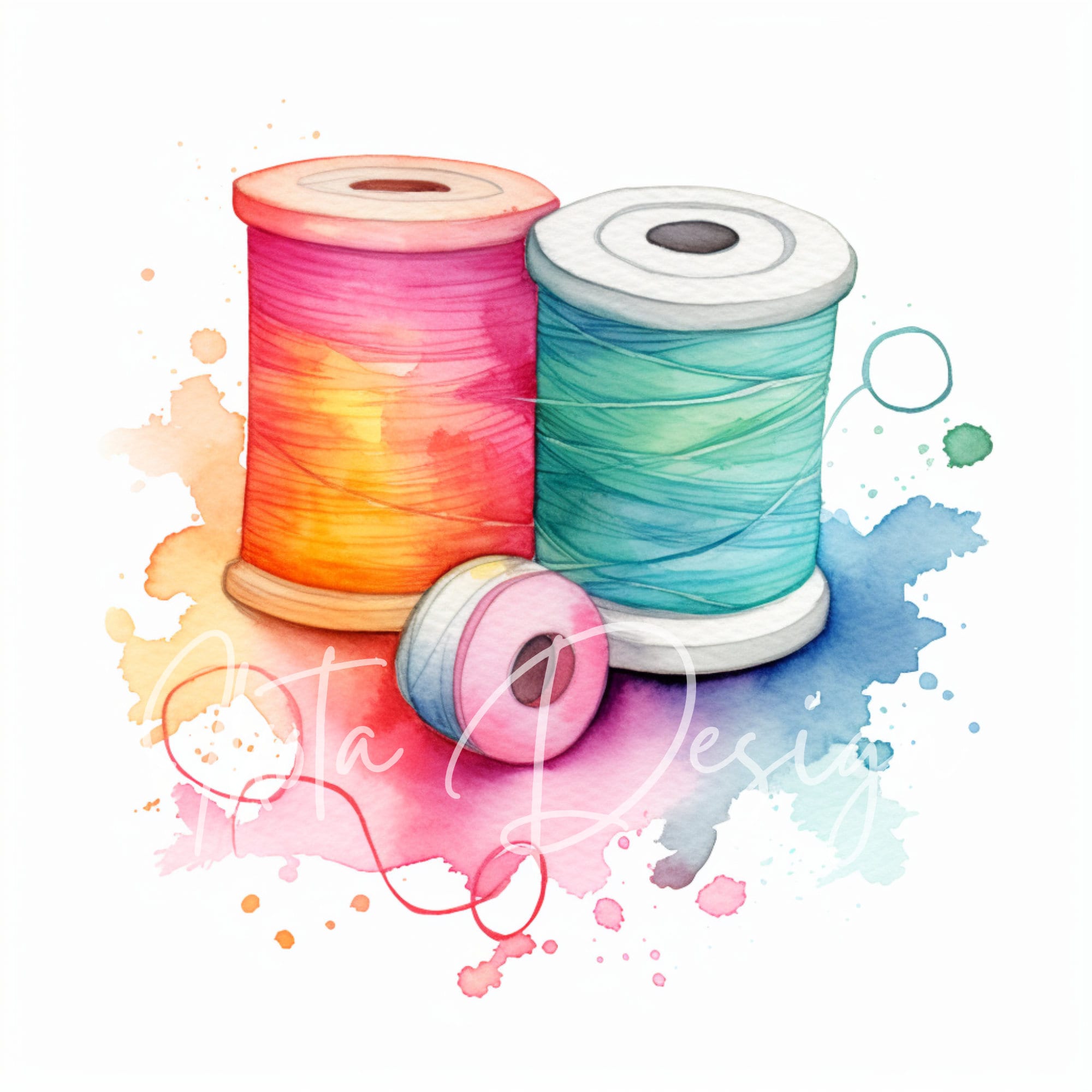 Sewing Thread Clipart 40 High Quality Jpgs Digital Planner, Junk ...