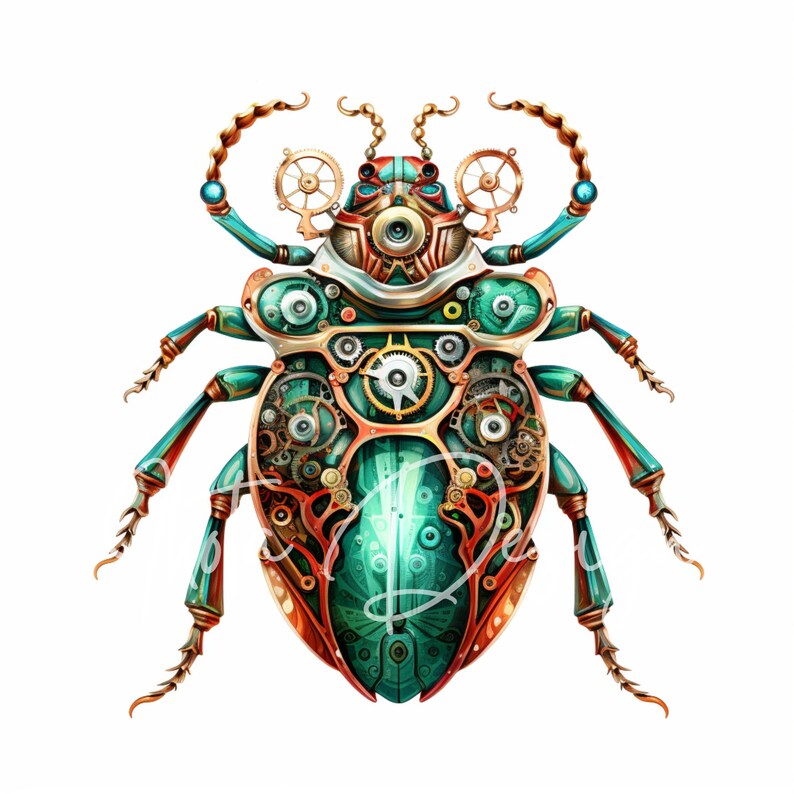 Steampunk Bug Clipart - 40 High Quality JPG - Digital Planner, Junk ...