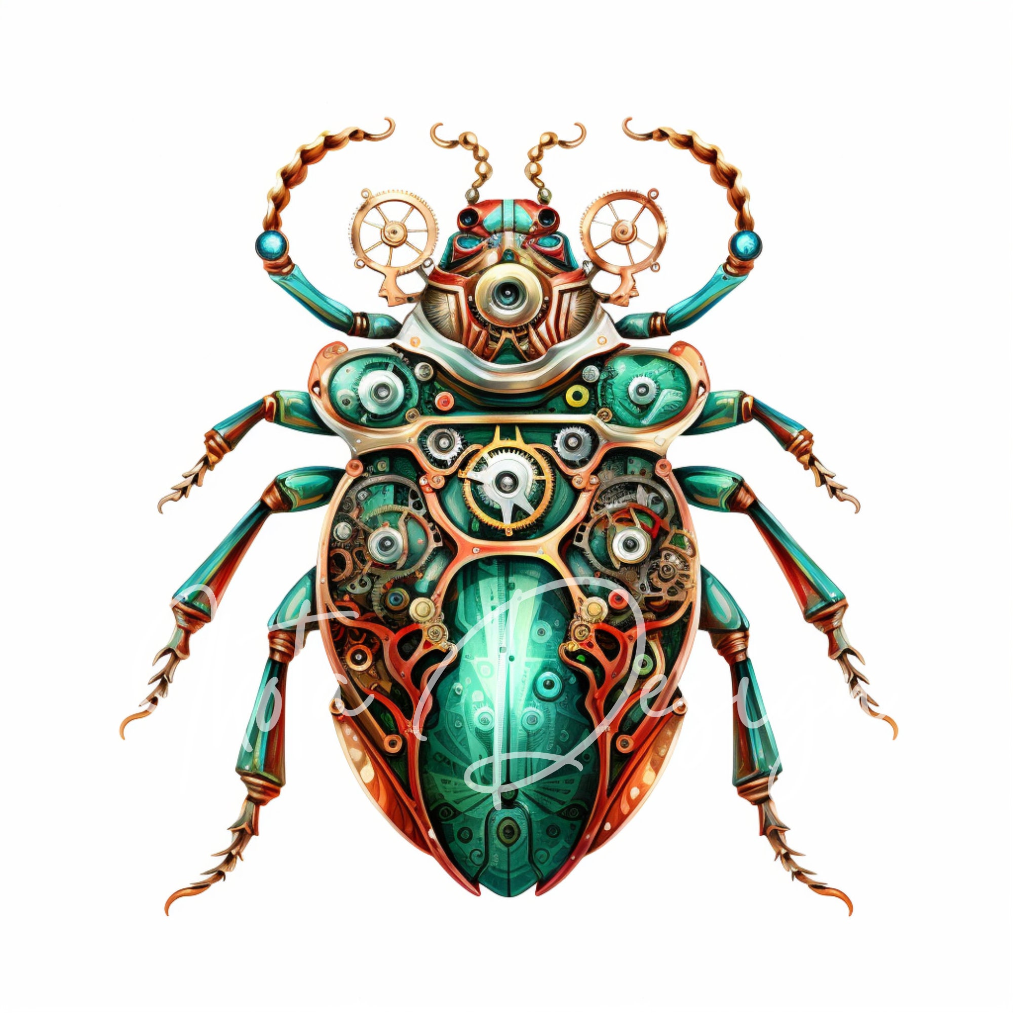 Steampunk Bug Clipart - 40 High Quality JPG - Digital Planner, Junk ...