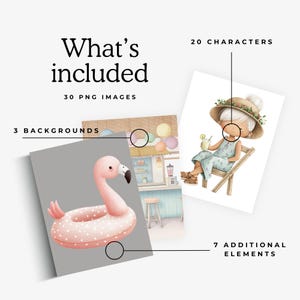 Tropical Summer Pool Party Clipart, Pastel Watercolor Beach Girls, Cute ...