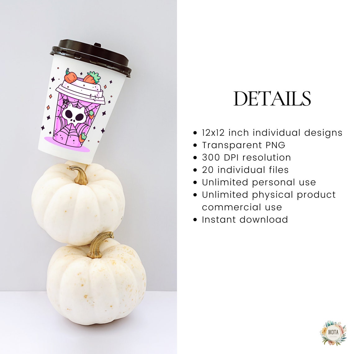 Halloween Coffee Cup Clipart 20 High Quality PNG Digital - Etsy