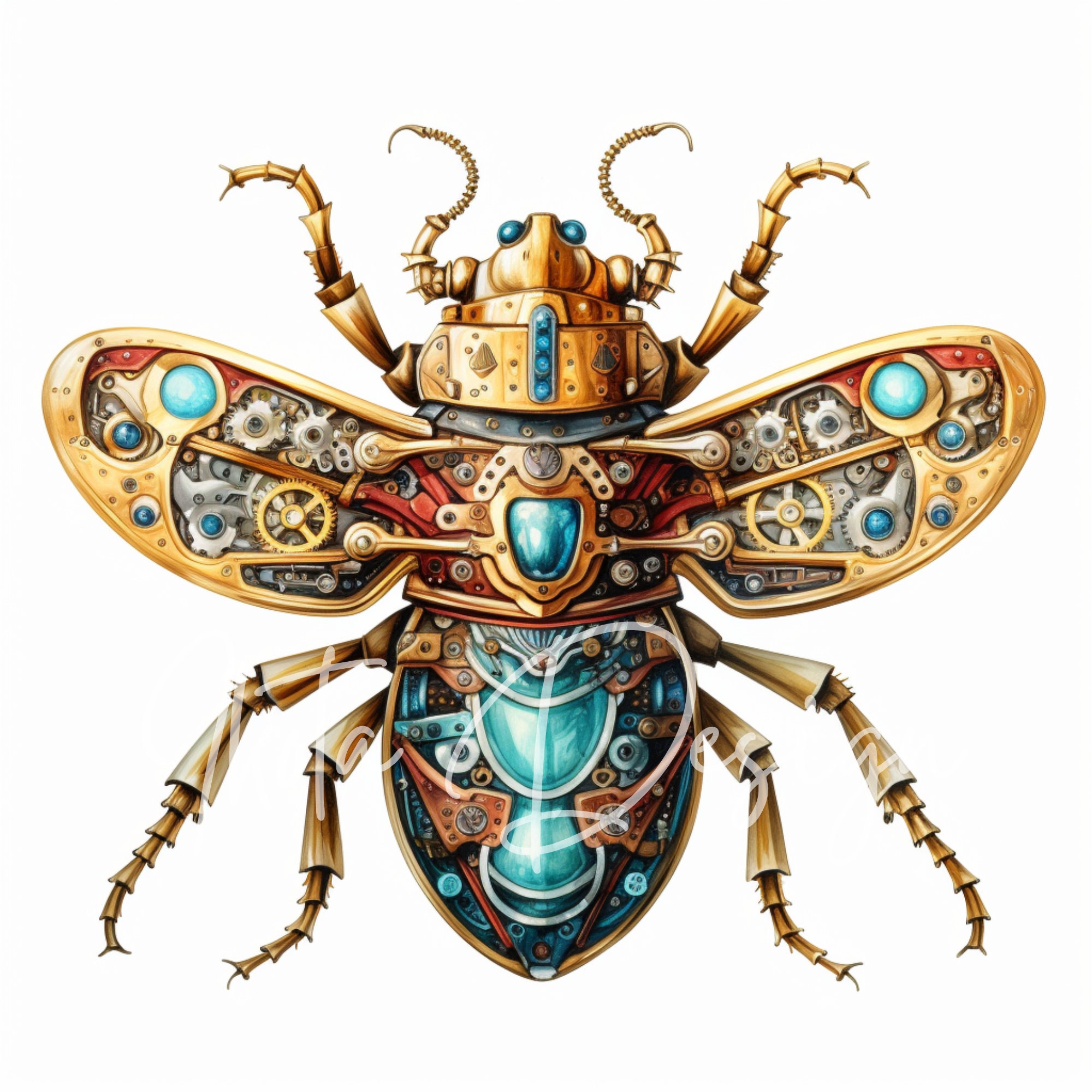 Steampunk Bug Clipart 40 High Quality JPG Digital Planner - Etsy