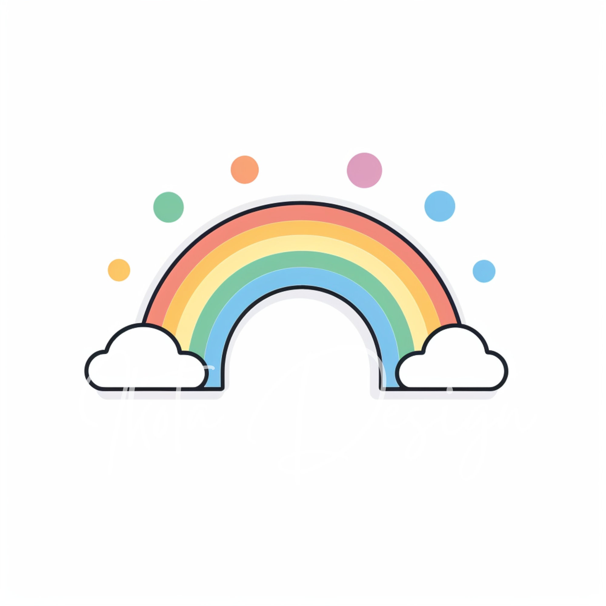 Simple Rainbow Clipart 40 High Quality JPG Digital Planner, Junk ...