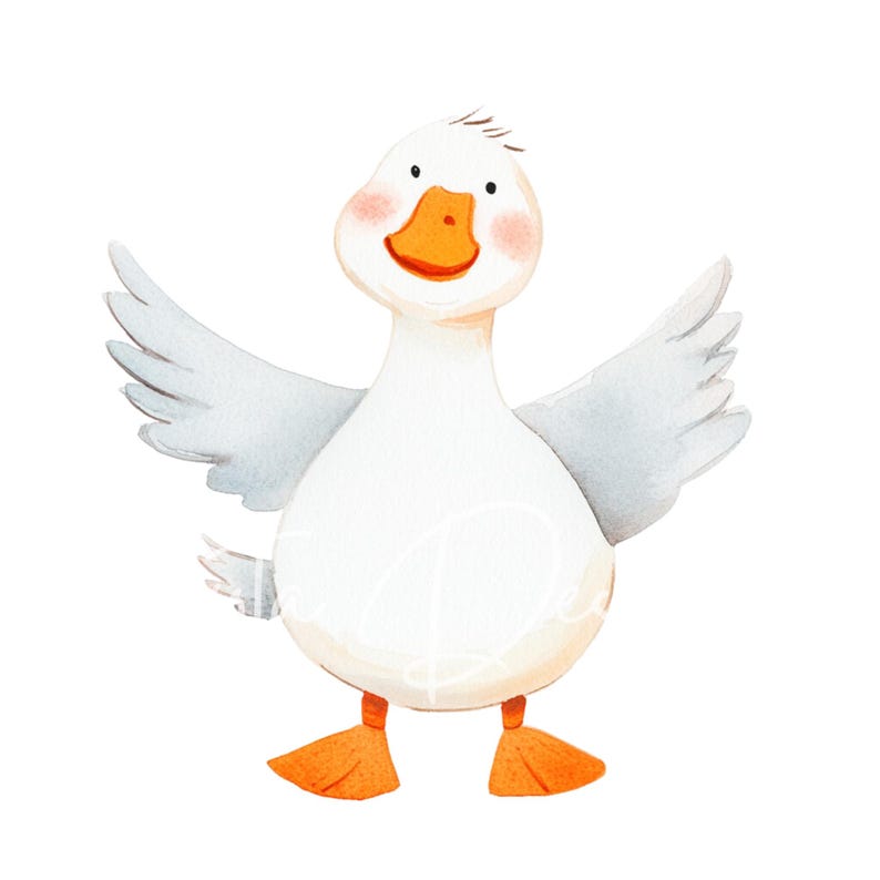 The Ugly Duckling Clipart, Watercolor Fairytale Animals and Children ...