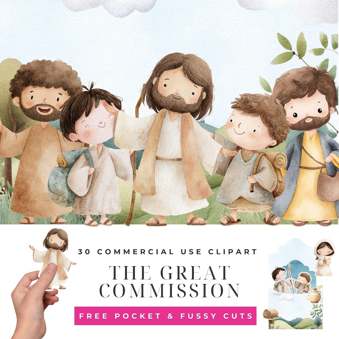The Great Commission Bible Clipart Bundle, Matthew 28 Scripture Art Set ...