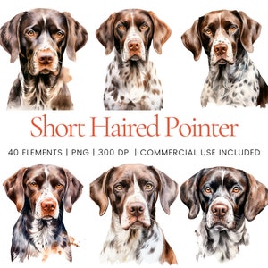 Short Haired Pointer Clipart - 40 High Quality PNG - Digital Planner ...