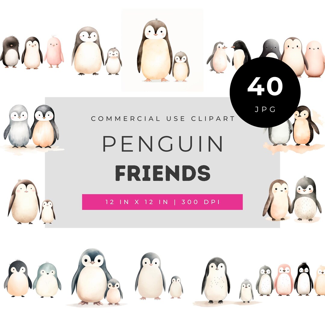 Penguin Friends Illustration Collection Featuring Cute Penguins in Soft ...