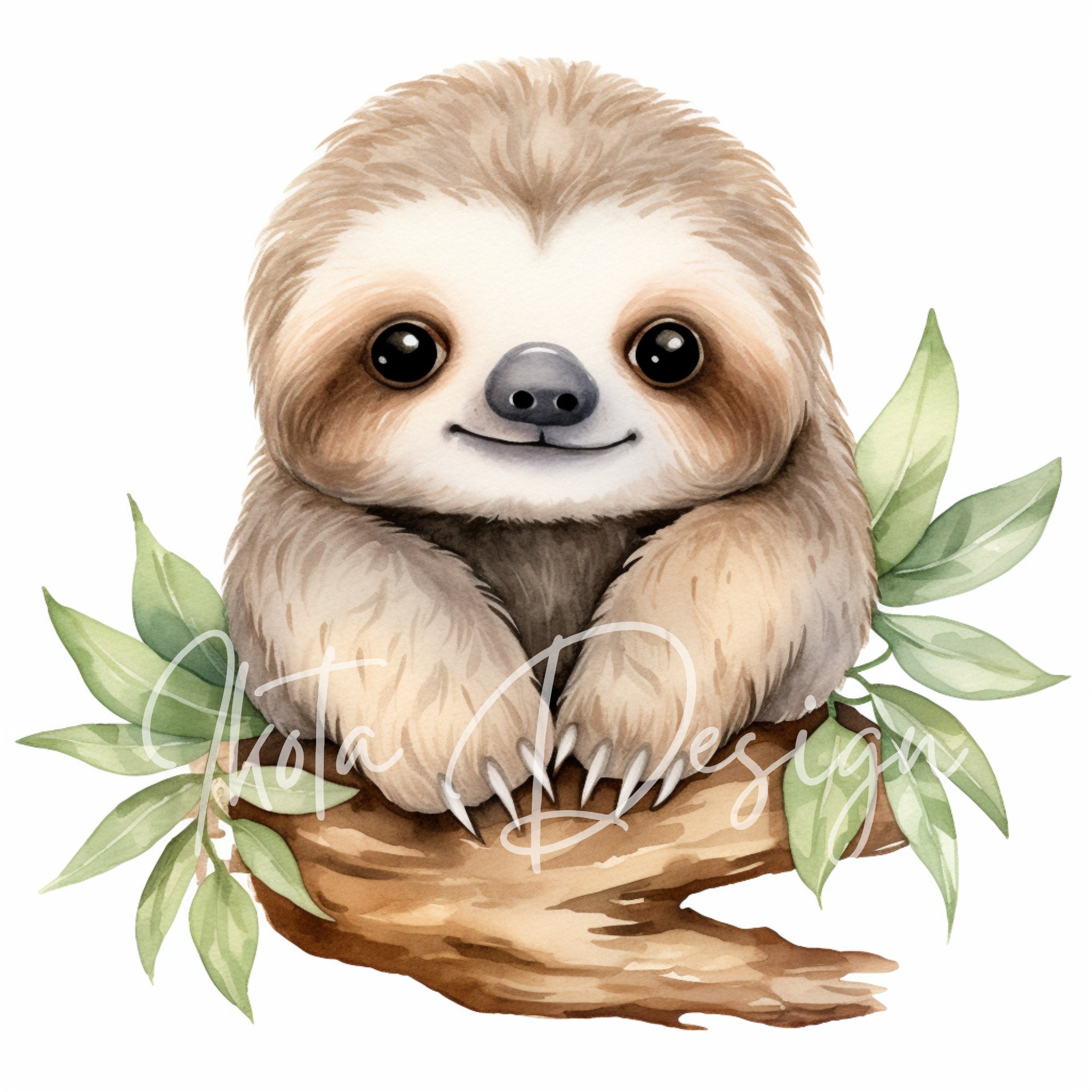 Adorable Cute Sloth Clipart 40 High Quality Jpgs Digital Planner, Junk ...