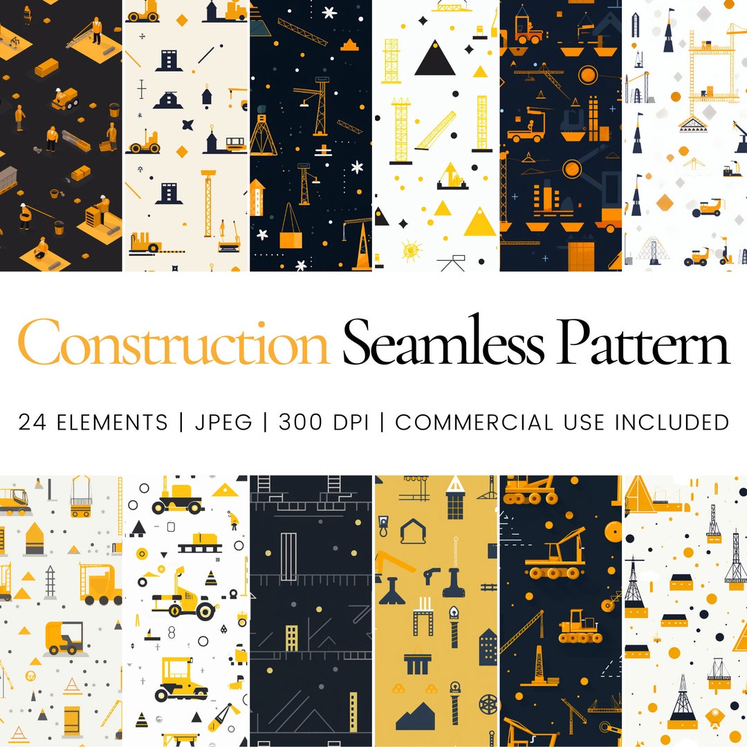 Construction Digital Paper, Denim Seamless Repeat Pattern, Tumbler Wrap ...